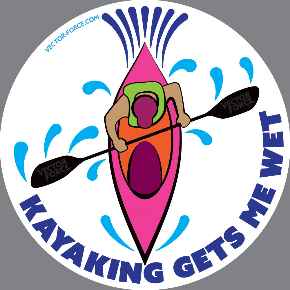 Kayaking Gets Me Wet - 5 inch Round Sticker Kayaking Gets Me Wet - 5 inch Round Sticker